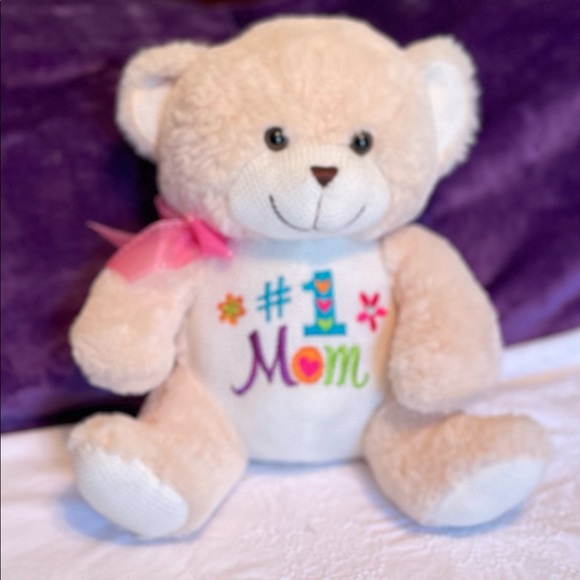 Dan Dee | Other | Mom Cuddly Plush Teddy Bear Cream With Pink Bow 12 ...